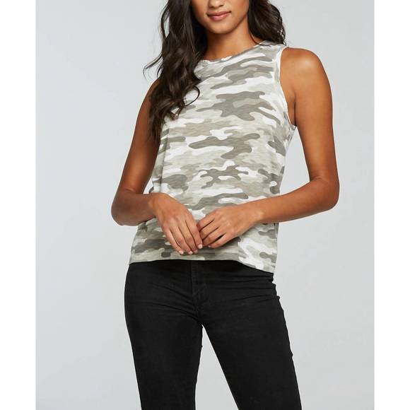 Chaser | Tops | New Chaser Gauze Jersey Muscle Tank In Grey Camouflage ...